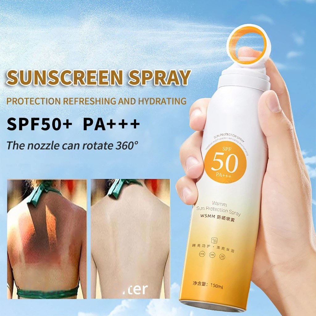 WSMM Sunscreen Mist Spray SPF50+ PA+++ Moisturizing Sunblock Spray Anti ...