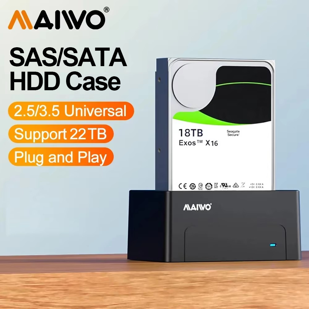 MAIWO SAS HDD Case sas SATA Hard Drive Enclosure for 2.5 3.5 Inch HDD ...