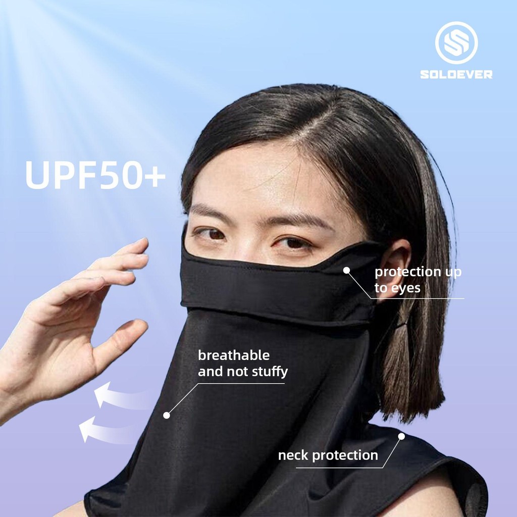 Soloever Sun Protection Face Mask - Features UV protection, ice-silk ...