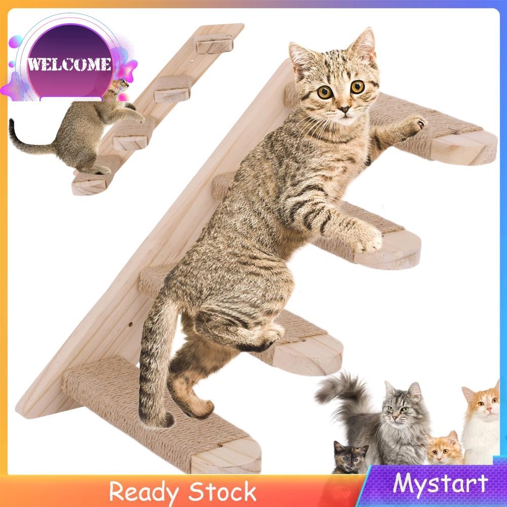 Cat Stairs Wall Mounted Cat Climbing Shelf Wooden Cat Wall Steps for ...