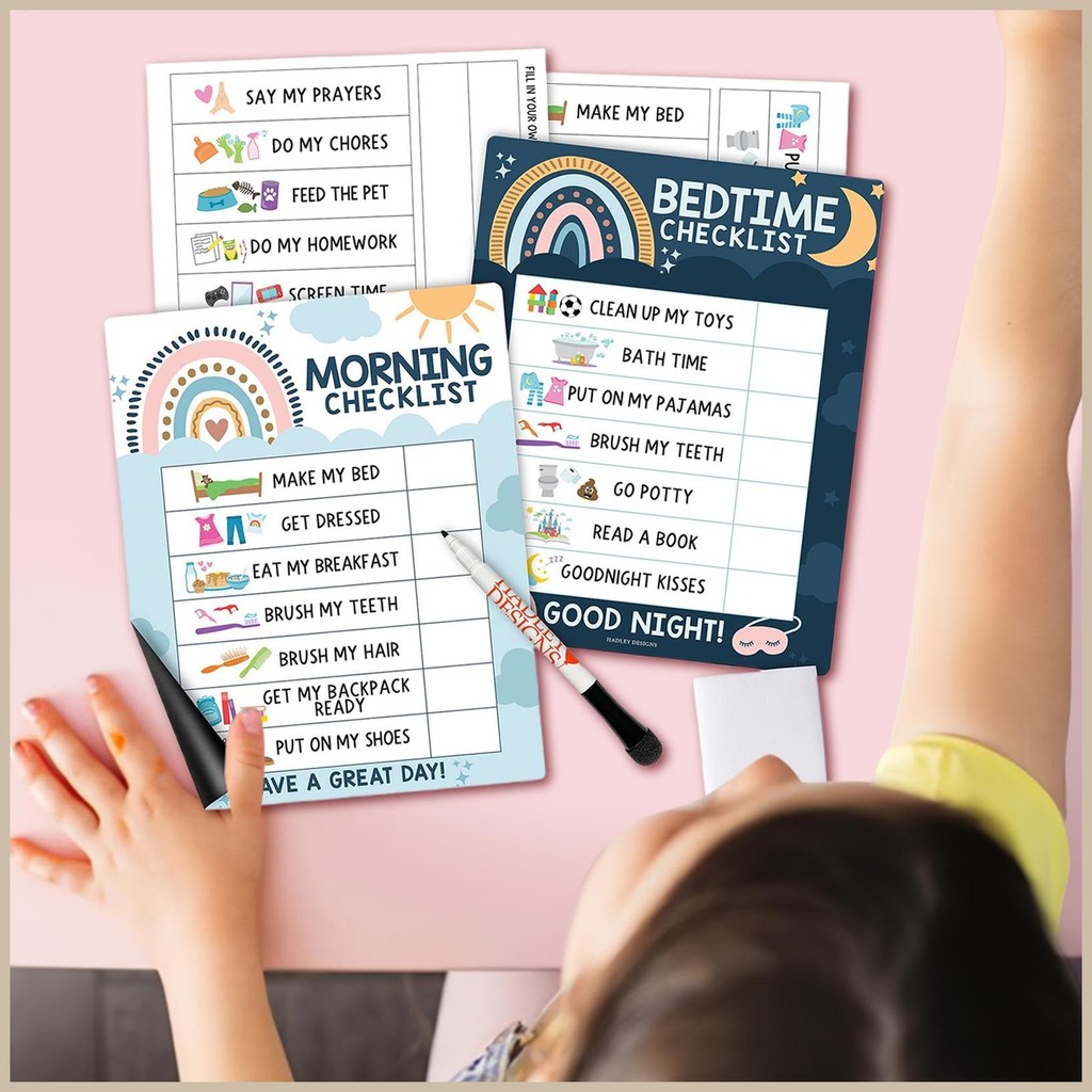 Toddler Routine Chart Kids Schedule Board for Home Reward Board ...