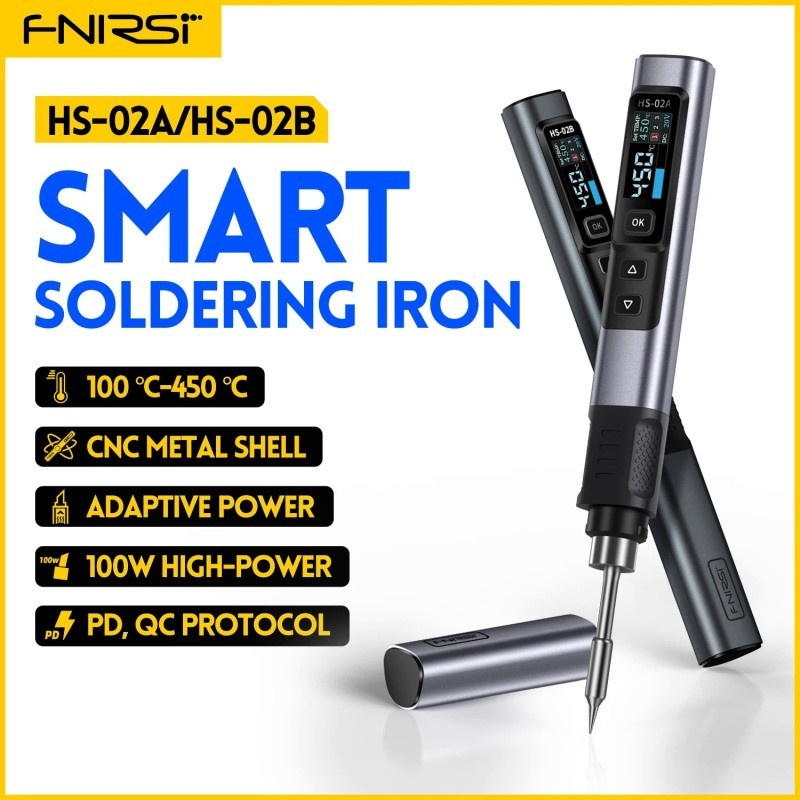 FNIRSI HS-02 Smart Soldering Station 100W Electric Soldering Iron ...