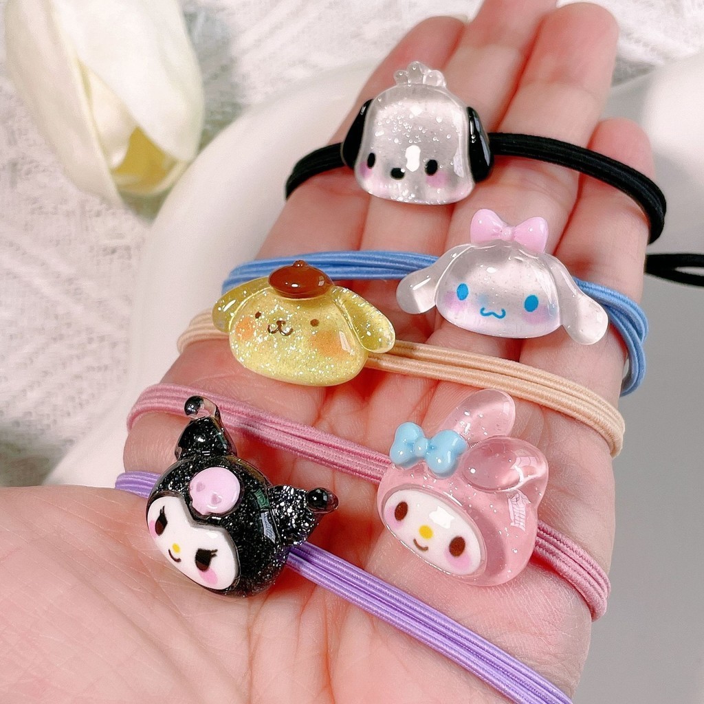 Cute Transparent Sanrio Rubber Band Colored Hair Band Cinnamoroll ...
