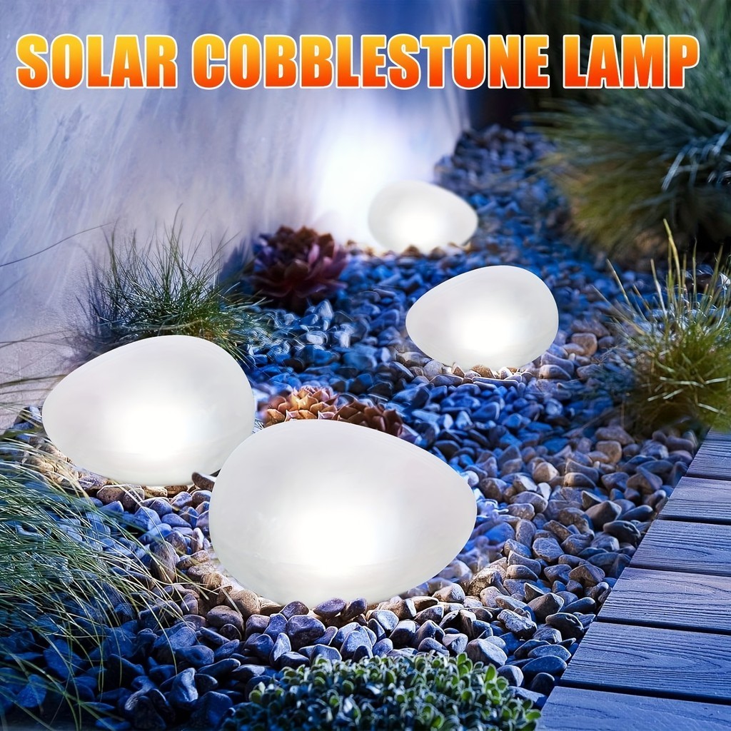 New Solar Cobblestone Lights,Waterproof Garden Lights,Outdoor Cobblestone Landscape Lights ...