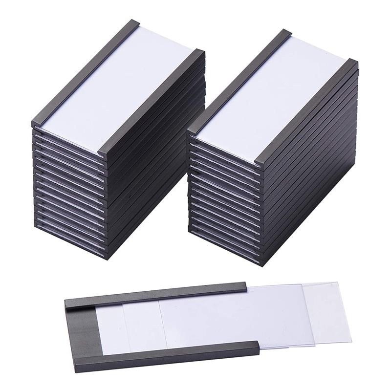 50Pcs 1×2inch 1×3inch Magnetic Label Holders with Magnetic Data Card ...