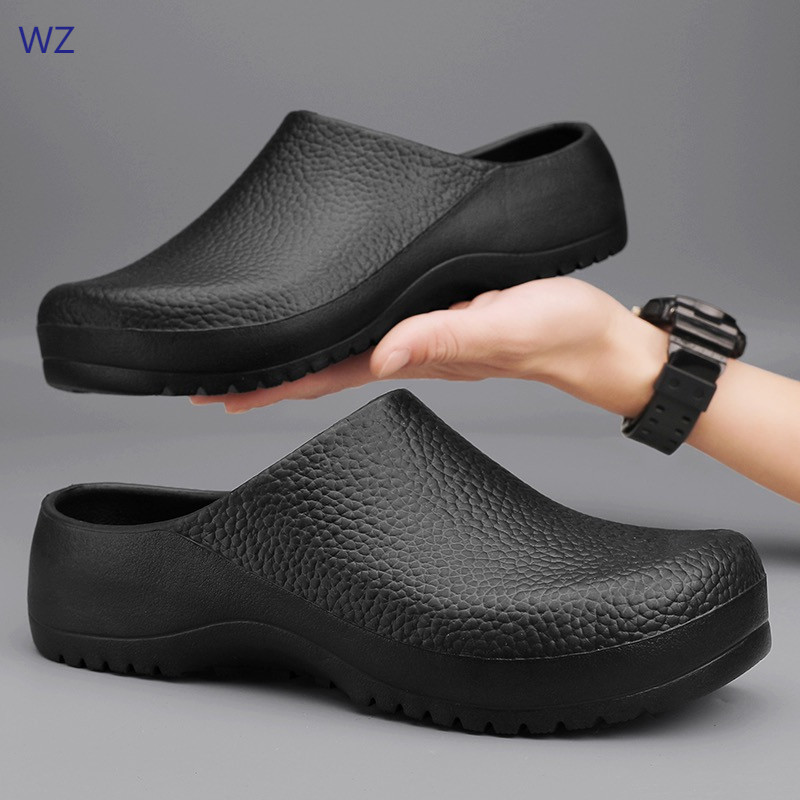 non-slip shoes chef shoes half pack work shoes dining shoes garden ...