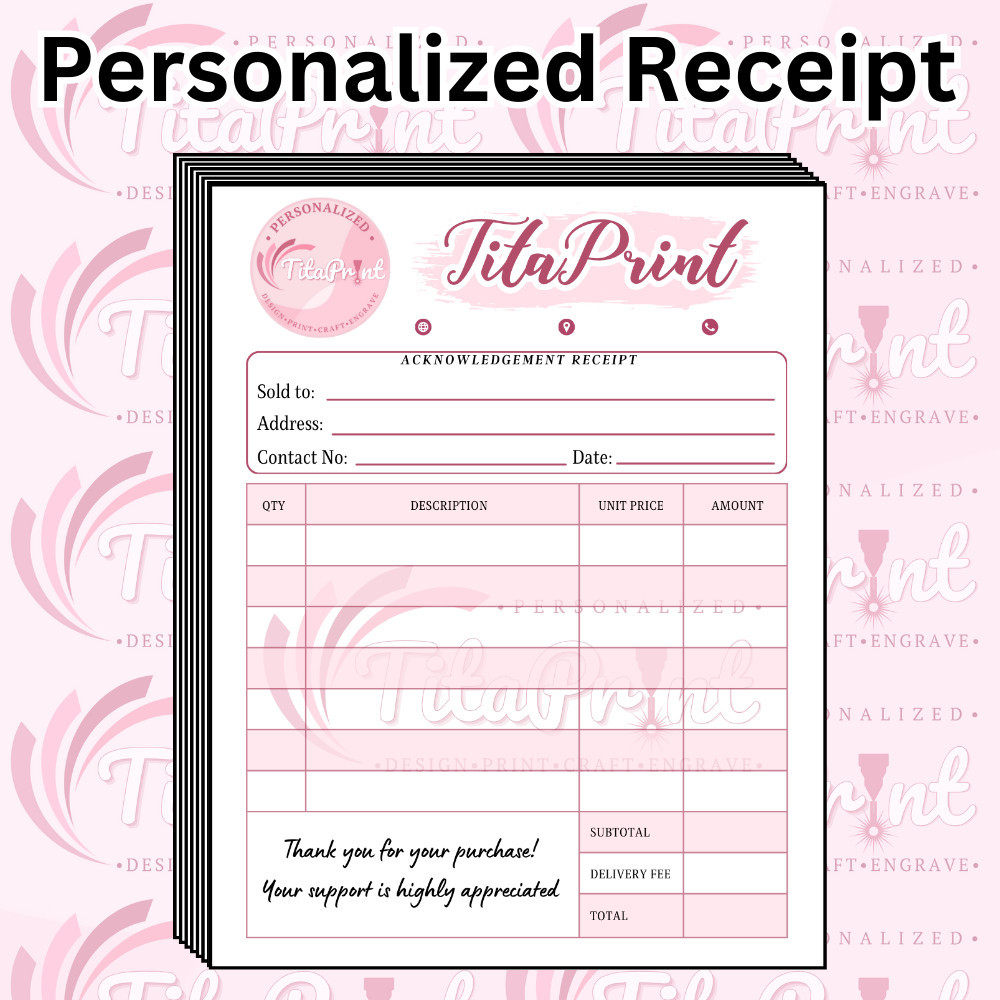 Customized Receipt / Personalized Receipt ( Non Official/non BIR ...