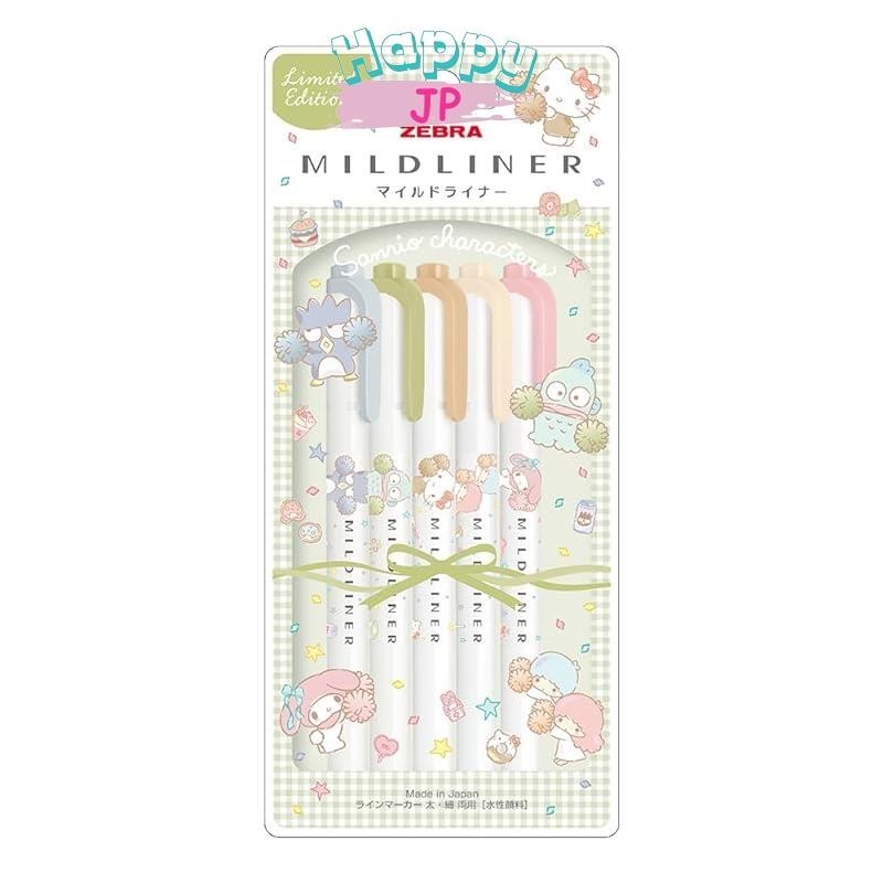 Zebra Fluorescent Pen Mild Liner Sanrio 5 Color Set Natural Mild WKT7 ...