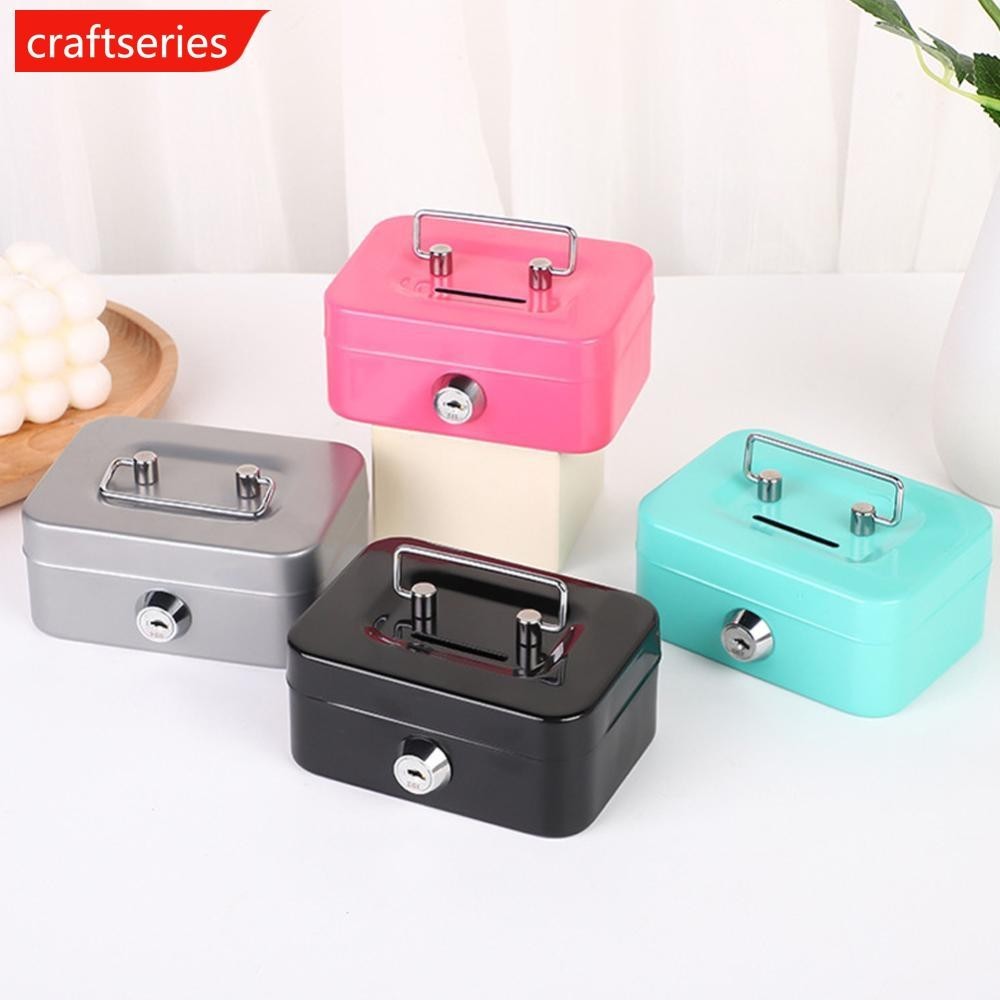 CRAFTSERIES Small Money Safe Box Lockable Cash Box with Keys Portable ...