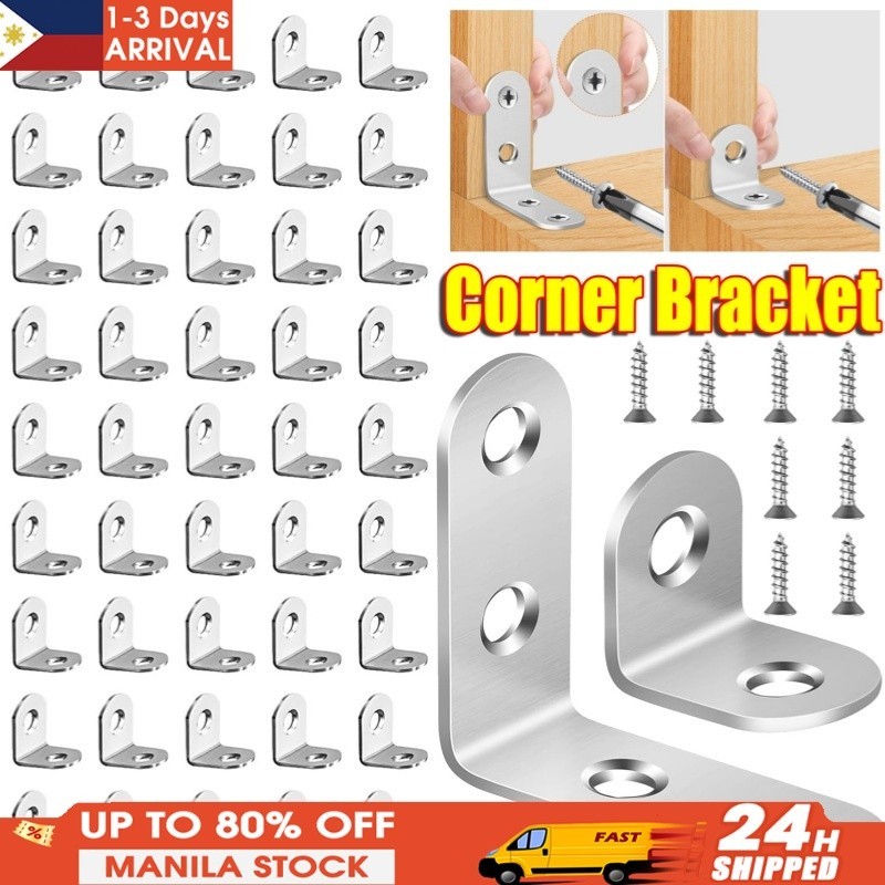 Home Bracket Stainless Steel Right Angle Support Shelf Corner Metal ...