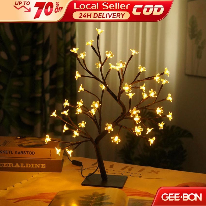 GEEBON 24/48 LED Fairy Tree Night Light Mini Christmas Tree DIY Table ...