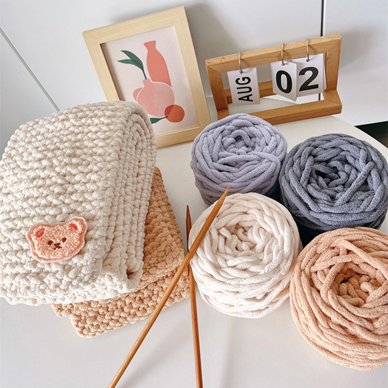 1Roll 100g Thick Crochet Wool Yarn Ball DIY Scarf Towel Hand Knitting ...