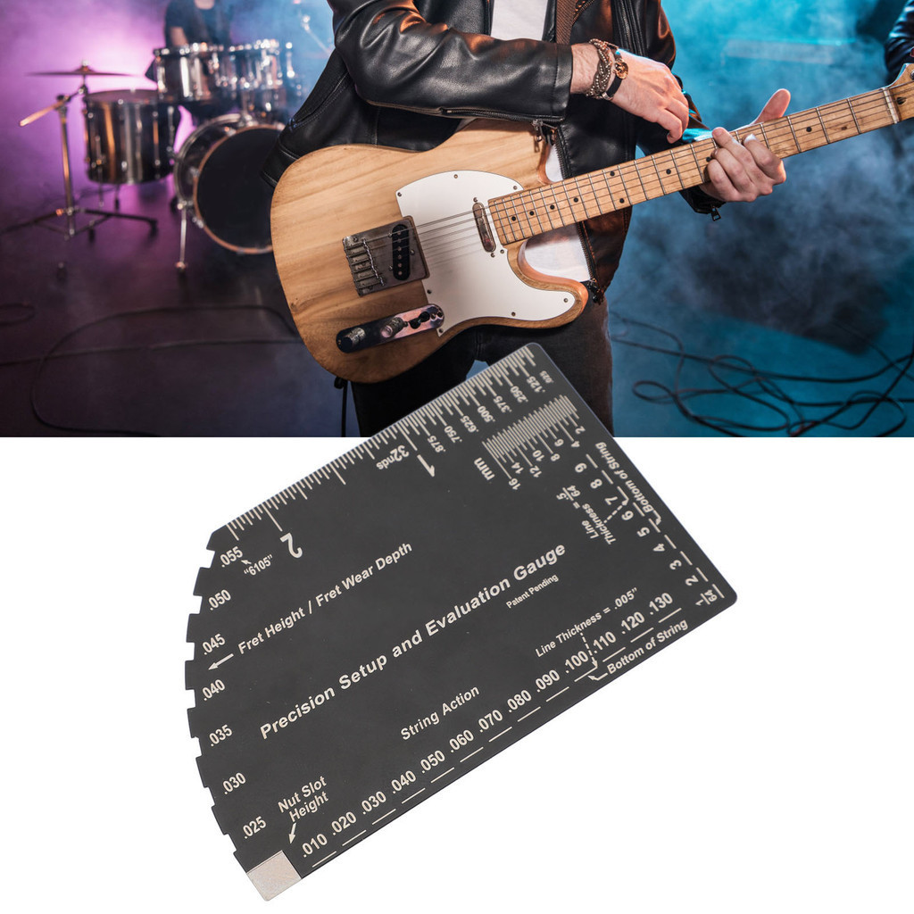 SPR-String Action Gauge Fret Ruler Electric Bass Guitar Height Set Up ...
