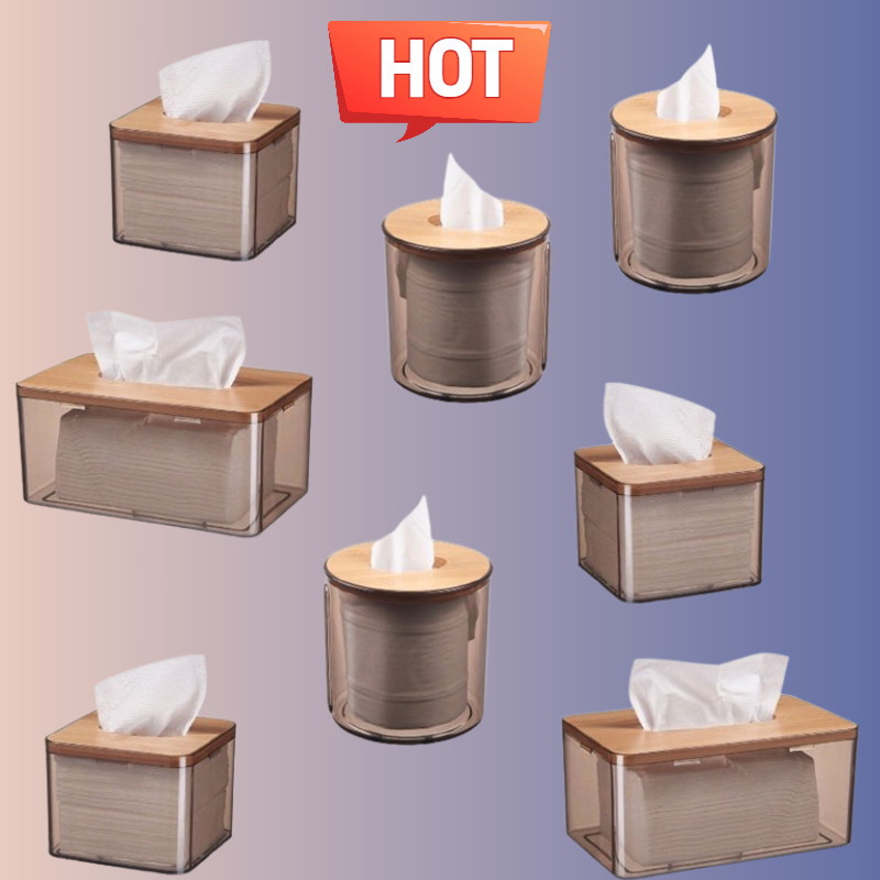 Nordic Wood Tissue Holder car tissue box Transparent Acrylic tissue box ...