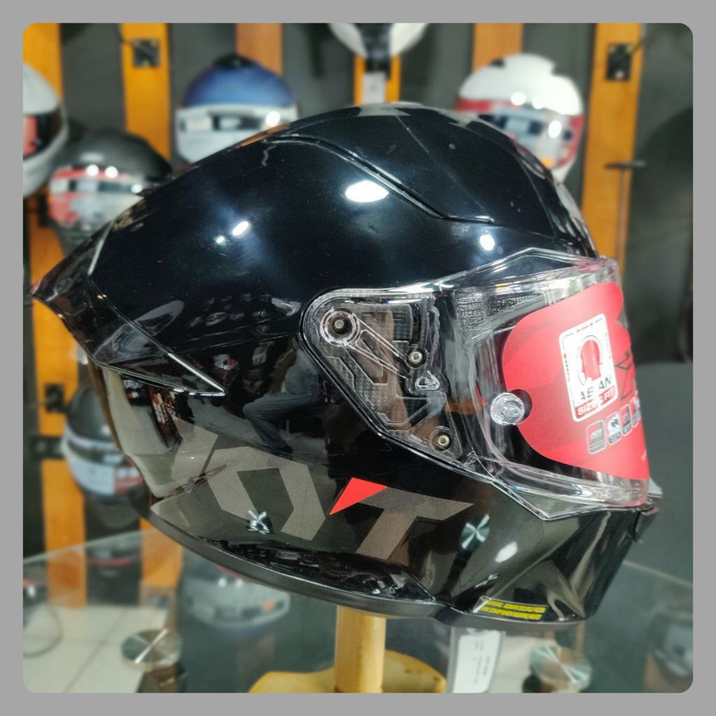 KYT r2r plain dual visor fullface helmet gloss black whc | Shopee ...