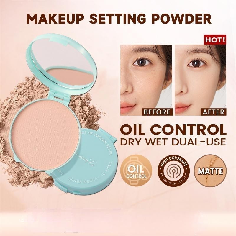LAMEILA Whitening Natural Concealer Setting Pressed Powder Dry Wet Dual ...