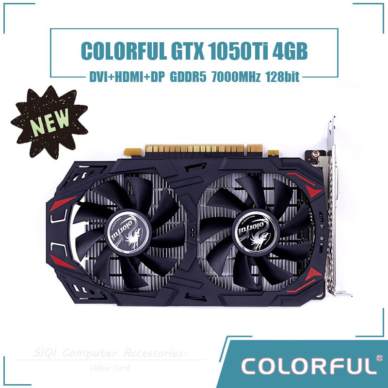 COLORFUL GTX 1050Ti 4GB Graphics card Interface DVI+HDMI+DP Capacity ...