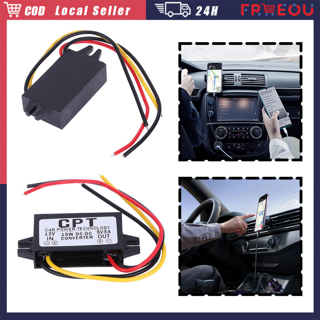 3A/15W Power Supply Module 12v to 5v DC/DC Vehicle-Mounted Converter ...