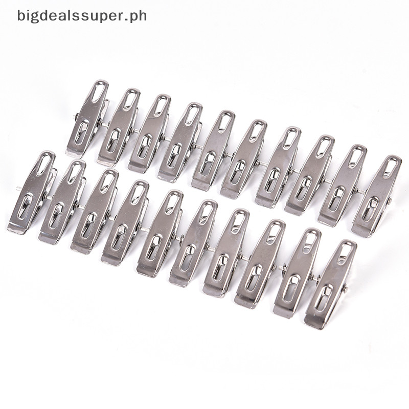 Pro 20Pcs Stainless Steel Clothes Pegs Laundry Metal Clamps Metal ...