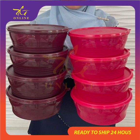 Raya Tupperware 1.4L Big Wonder Set Red Maroon Purple People Merah ...