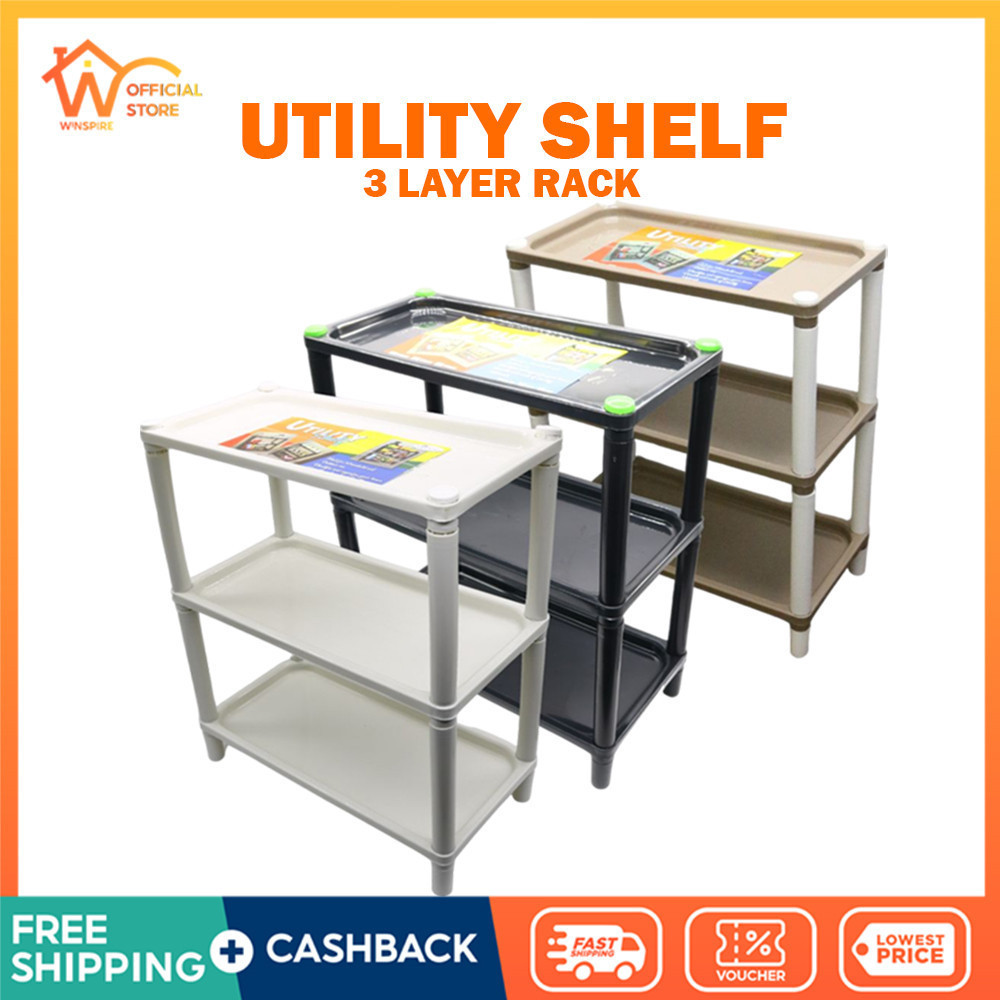 Winspire Utility Shelf 3 Layer Storage Organizer Utility Rack Home ...