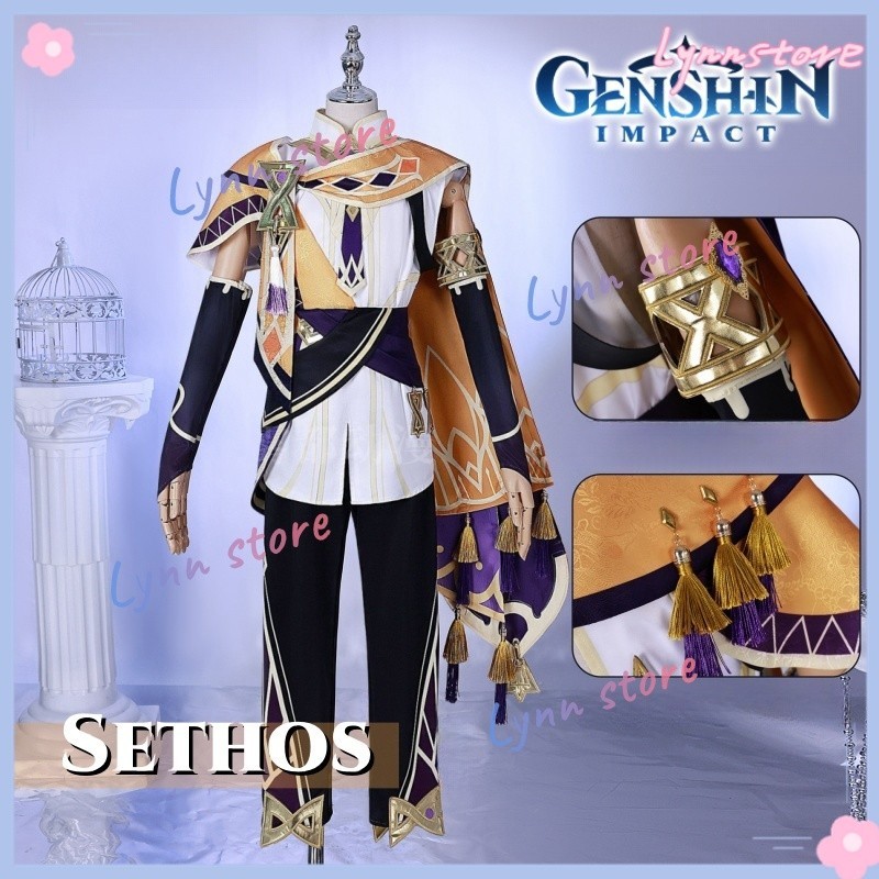 Game Genshin Impact New Cosplay Sethos Game Uniforms Wig Suit SETHOS ...