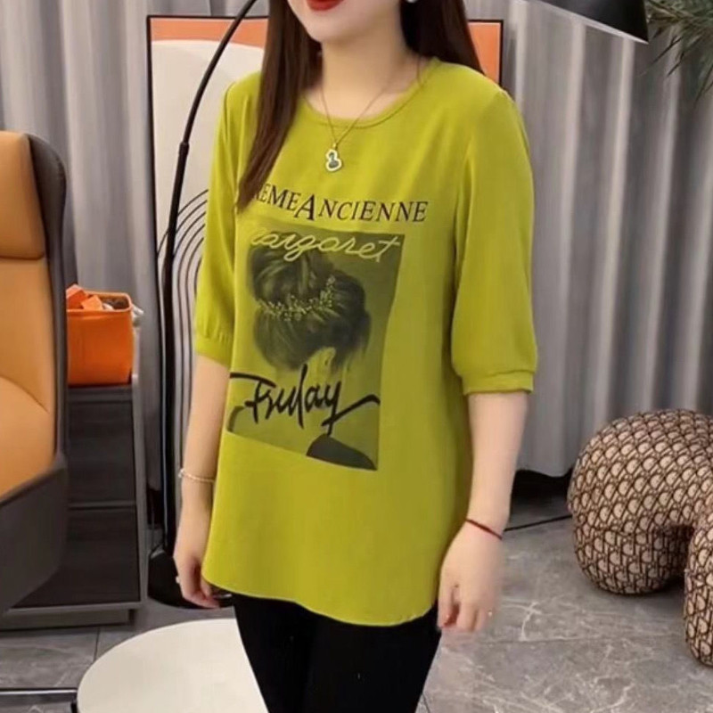 Loose Printed Half Sleeved T-shirt Top Blouse for Women | Shopee ...