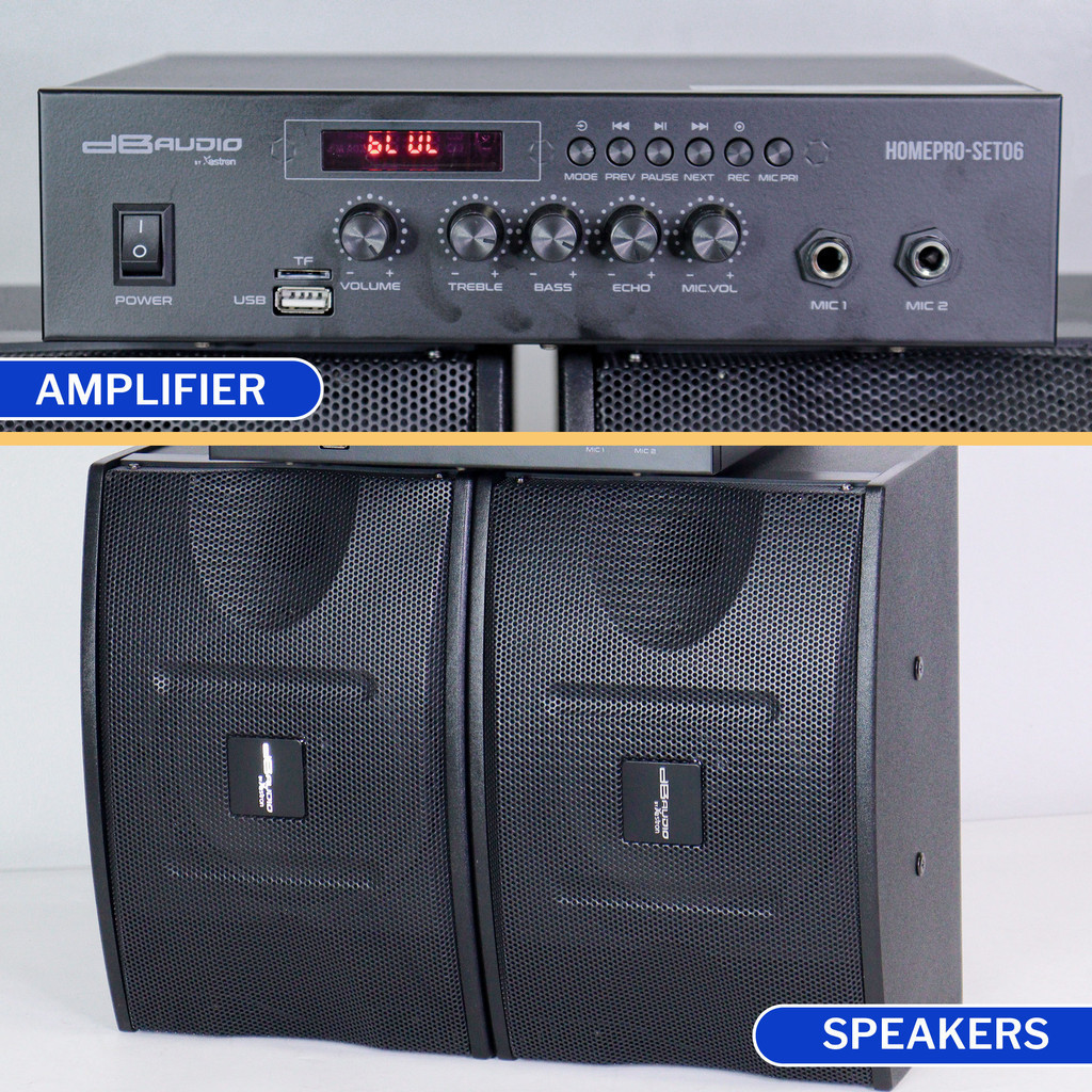 DB Audio by Astron HOMEPROSET06 3-Way Amplifier Speaker Set - Bluetooth ...