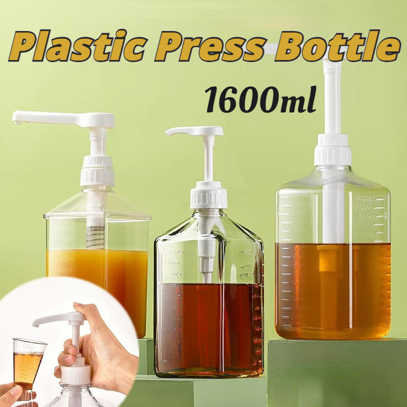 1600ML Hand Sugar Pressure Bottle Liquid Container Plastic Bottle Milk ...