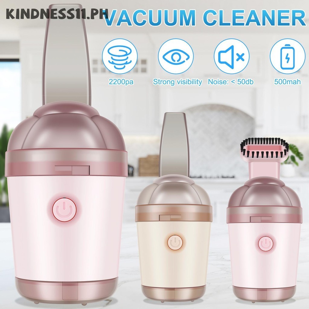 Desktop Vacuum Cleaner with 2 Replaceable Nozzle Rechargeable Mini ...