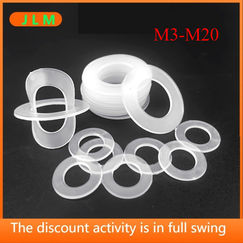 ((JLMM) Plastic Round Gasket M3M4M5M6-M20 PE Rubber Gasket Nylon Soft ...