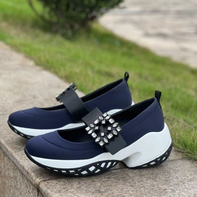 2024 New Style rv Thick-Soled Platform Shoes Women * Round Toe Diamond ...