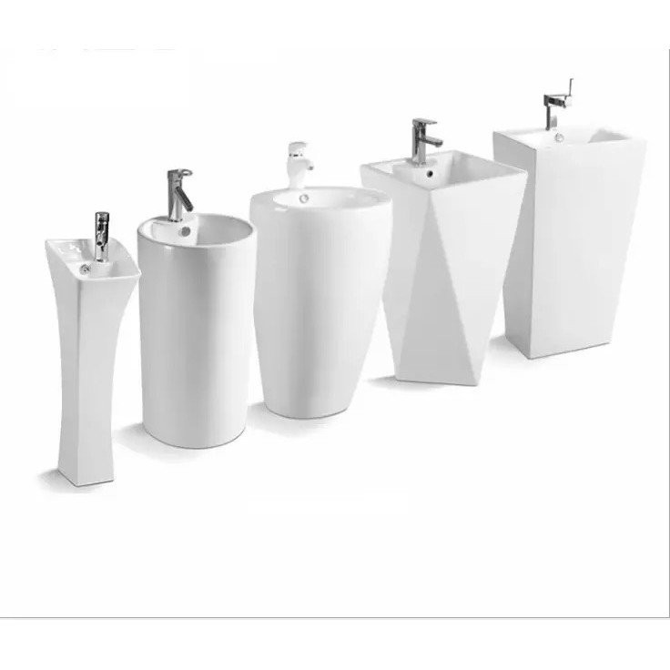 Pedestal Basin Ceramic Integrated Washbasin Hotel Wash Basin Balcony ...