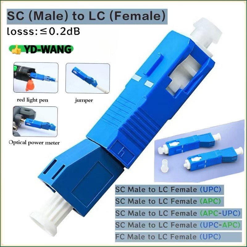 LC Female to SC Male Optical Power Meter Locator Fiber Optic Hybrid ...
