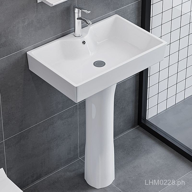 Household Ceramic Integrated Wash Basin Bathroom Wash Basin Balcony ...