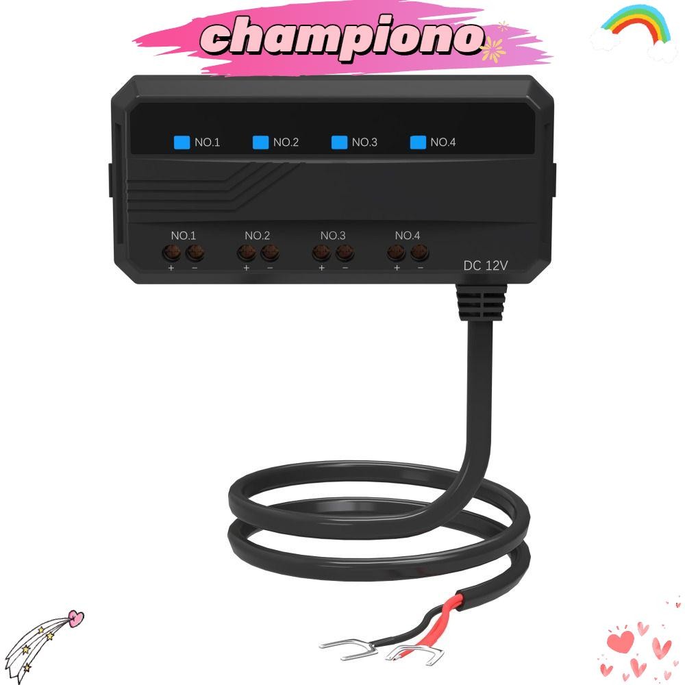 CHAMPIONO Motorcycle Fuse Box, 4-Circuit LED Indicator 12V Fuse Block ...