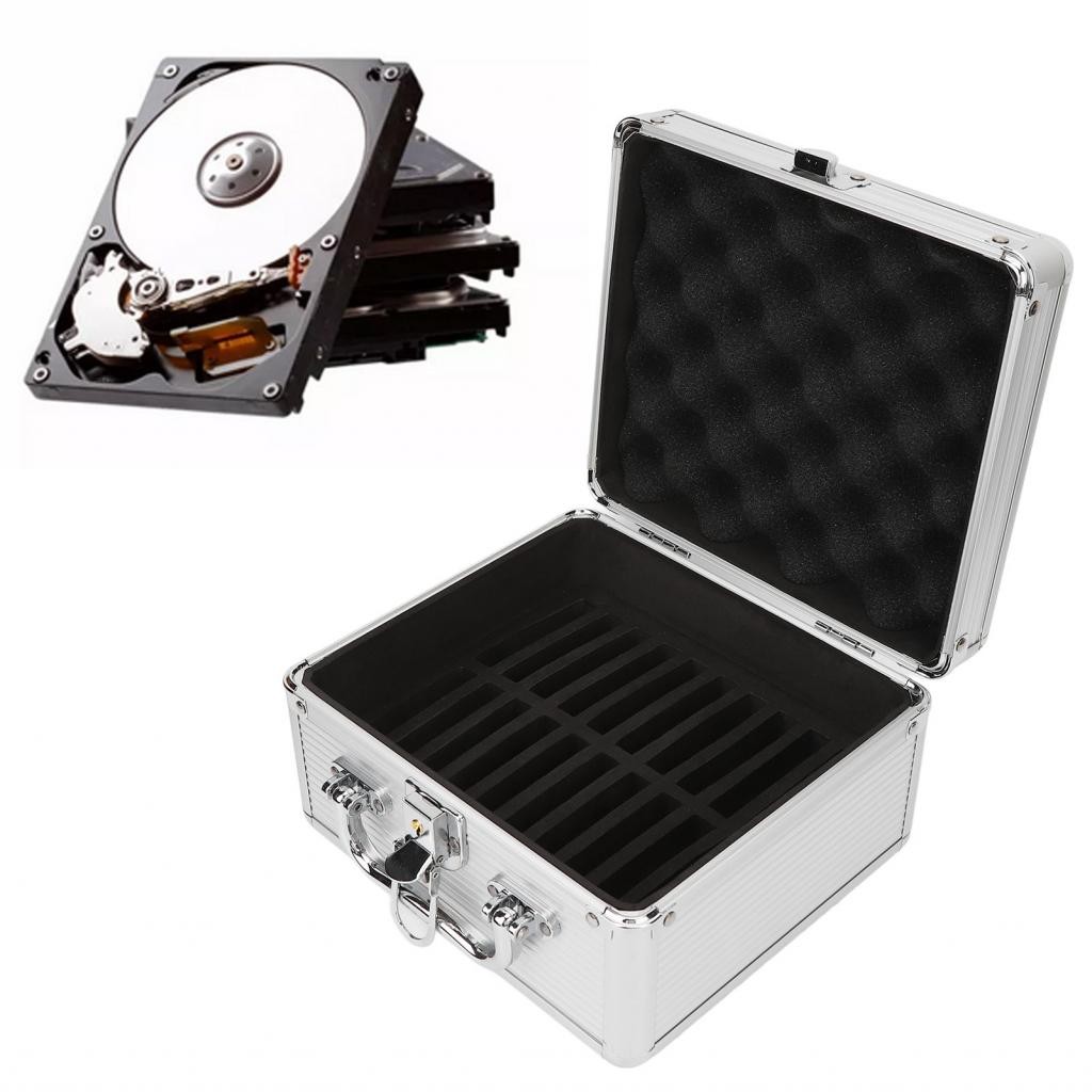 Ccing 2.5 Hard Drive Storage Box HDD Suitcase with 20 Bays External ...