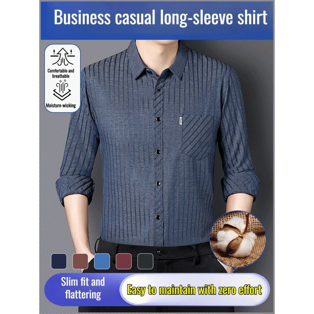 Shirt Set Slim Fit Business Shirt Wearable Spring and Autumn Non ...