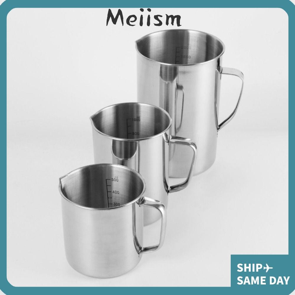MEIISM Laboratory Beaker, 500ml 1000ml Measuring Cups, Graduated ...