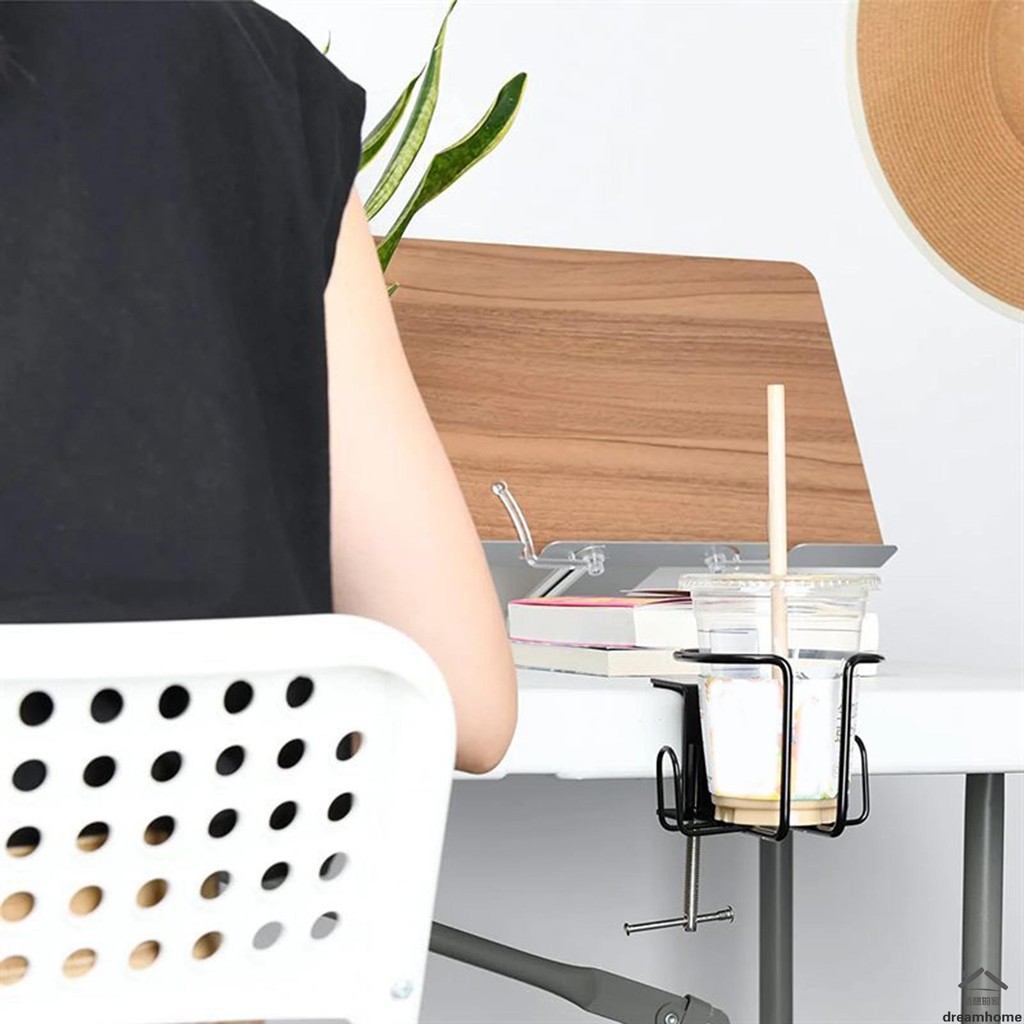 Large Desk Cup Holder Anti-Spill Table Edge Clamp Cup Holder for Home ...