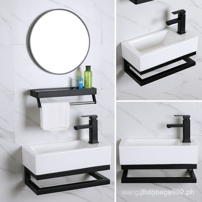BTO-Washbasin set with mirror Small Apartment Wall-Mounted Narrow ...