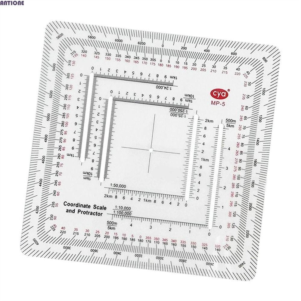 ANTIONE Land Navigation Protractor Measuring Tool Square Ruler ...