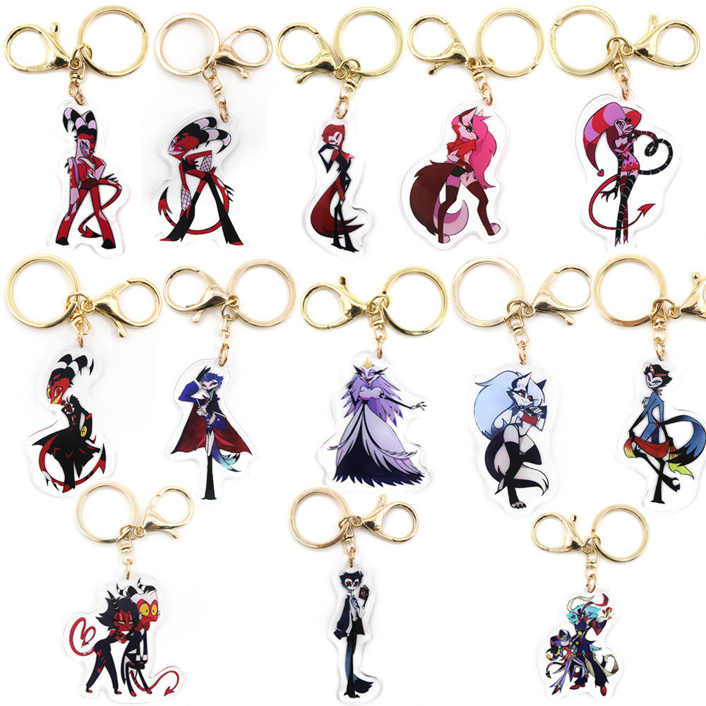 SQ3 HELLUVA BOSS THE CIRCUS acylic key holder keychain backpack bag ...