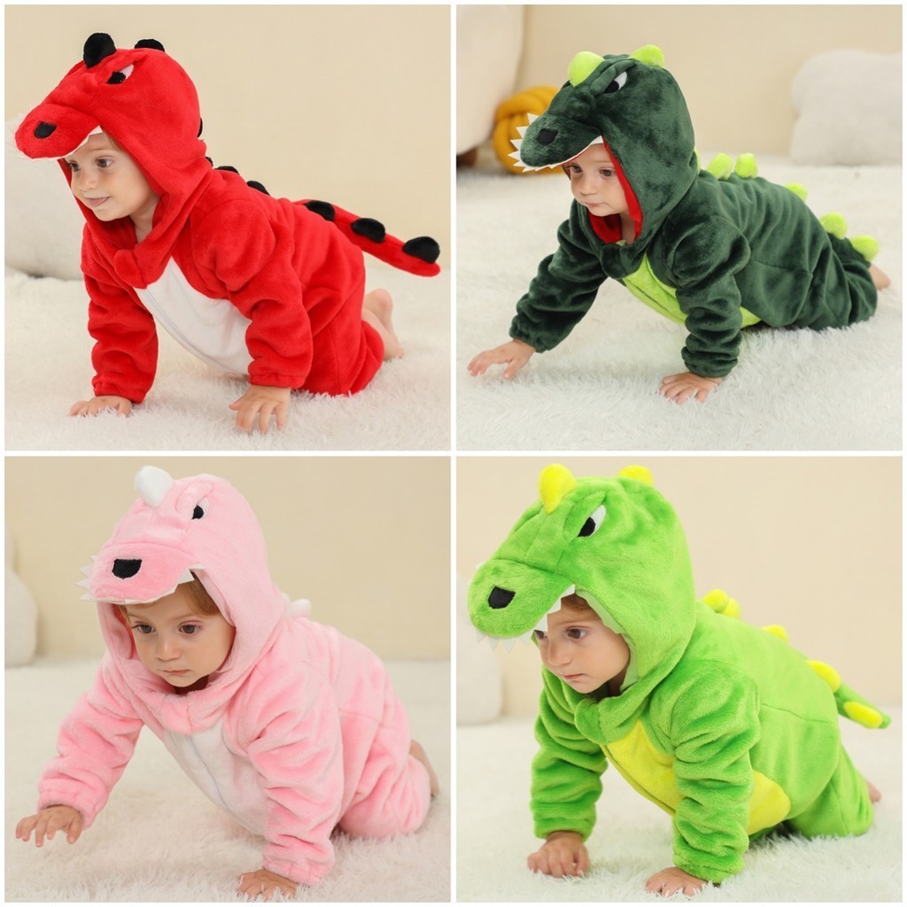 Baby Kigurumi Dinosaur Cartoon Romper Infant Kids Animal Jumpsuit Girls ...