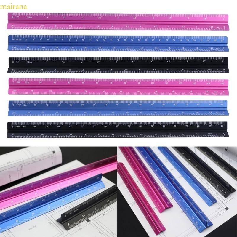 MAI Architectural Scale Ruler 12 Aluminum Architect Scale Triangular ...