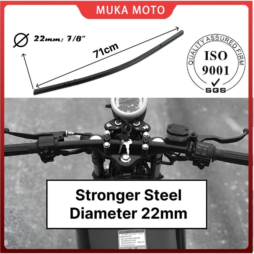 Low Rise Motorcycle Handle Bar Universal Pantra for Tmx 7/8" 22mm ...