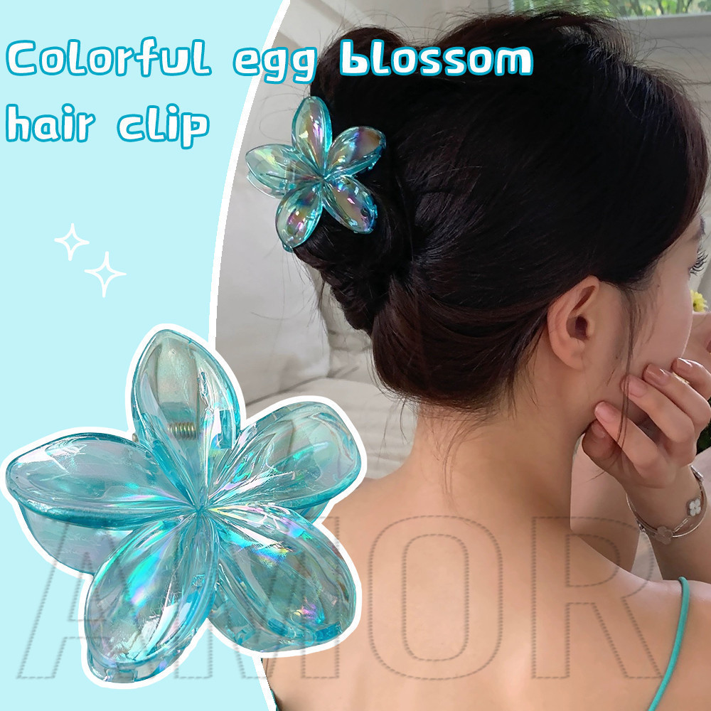 Transparent Egg Flower Hair Clamp - For Daily, Party Decoration - Large ...