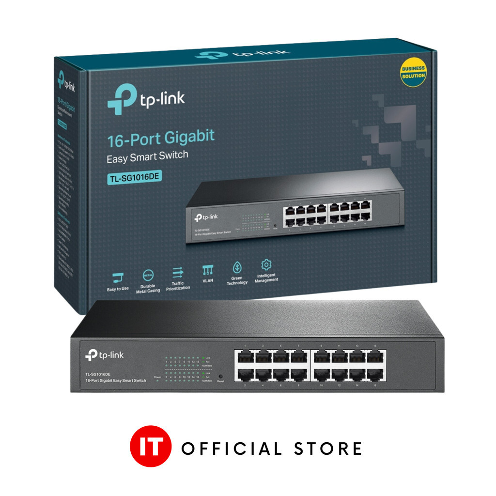 TP-Link TL-SG1016DE 16-Port Gigabit Easy Smart Switch, Plug n Play ...