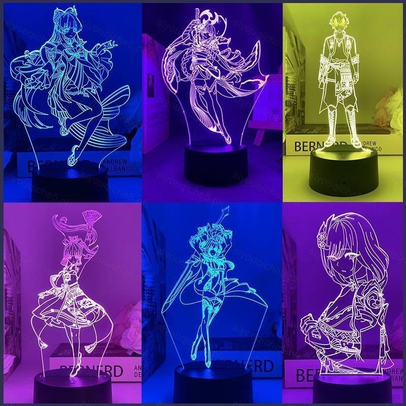 Genshin Impact Night Lights 3D Lamp Led Remote Anime Beelzebul Eula ...