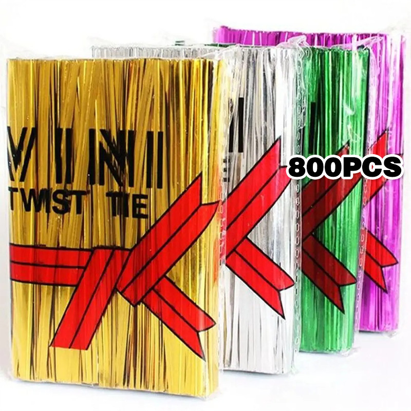 800pcs/Pack 8cm Metallic Twist Ties Wire For Packaging Metallic Twist ...